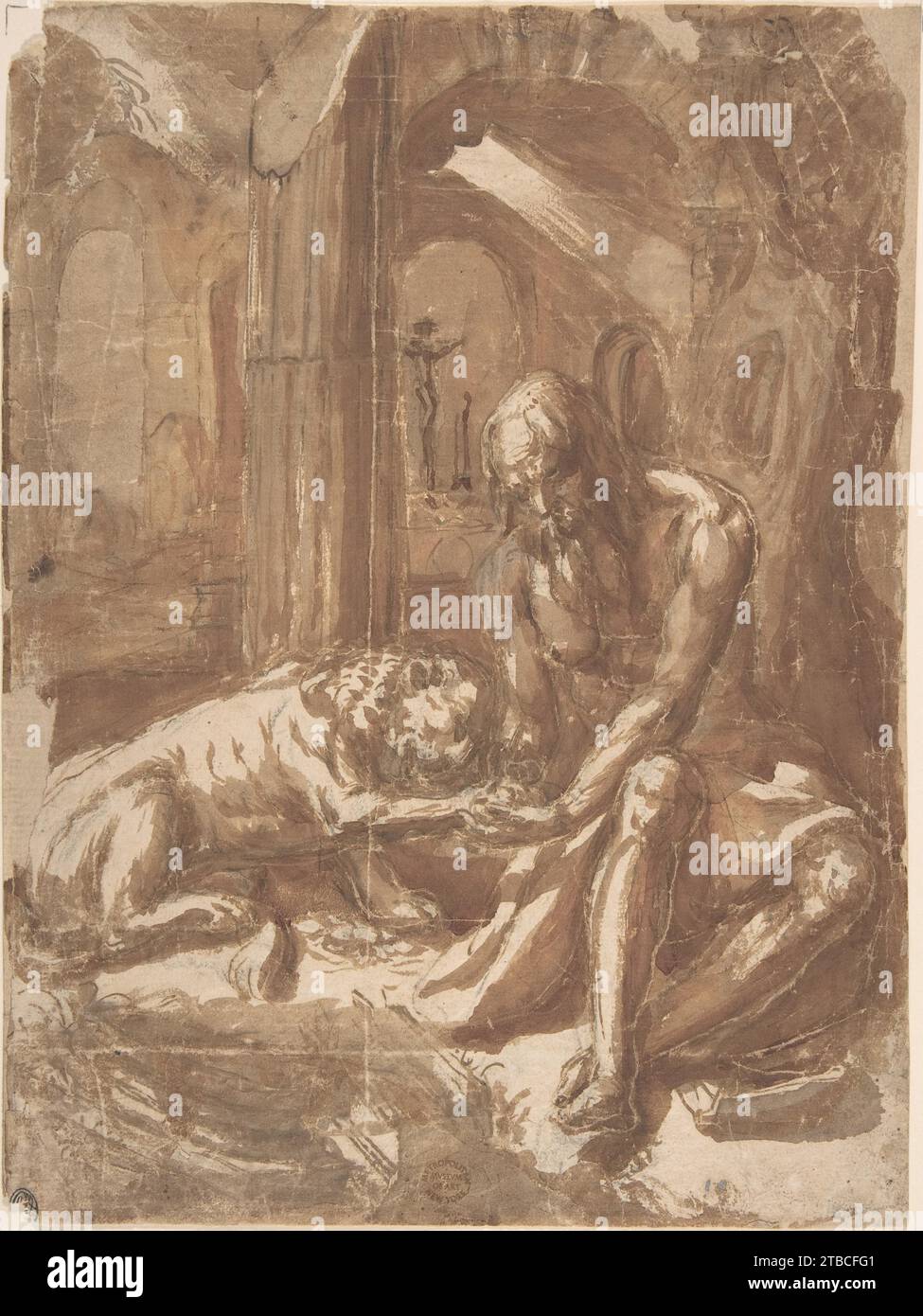 Saint Jerome and the Lion 1880 by Anonymous, Italian, Roman-Bolognese ...