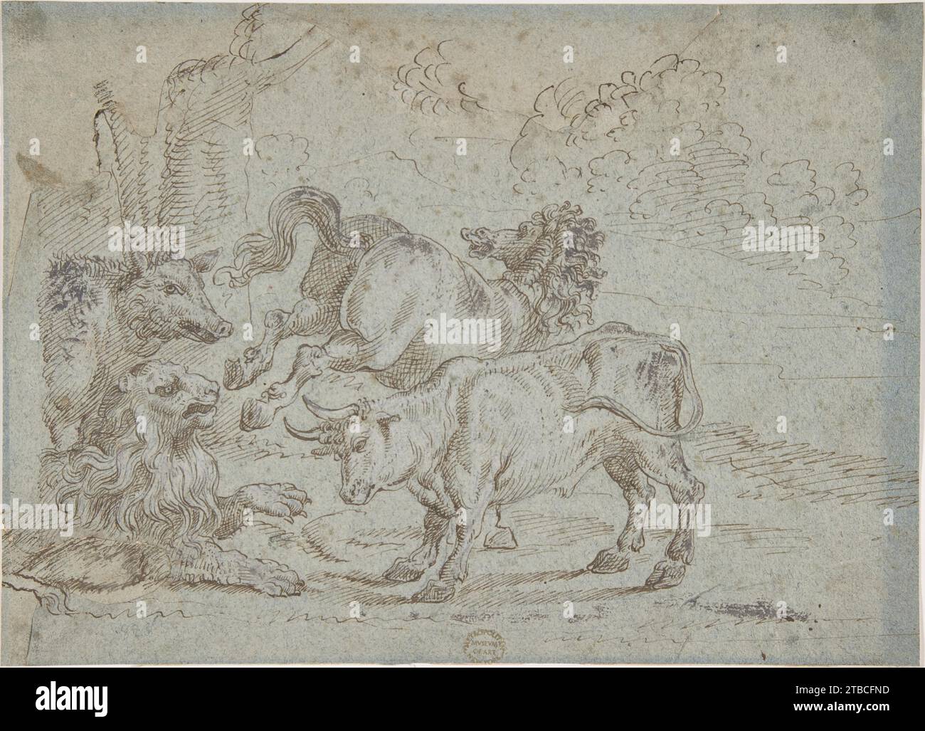 Horse, Bull, Lion, and Boar 1887 by Anonymous, Italian, Roman-Bolognese ...