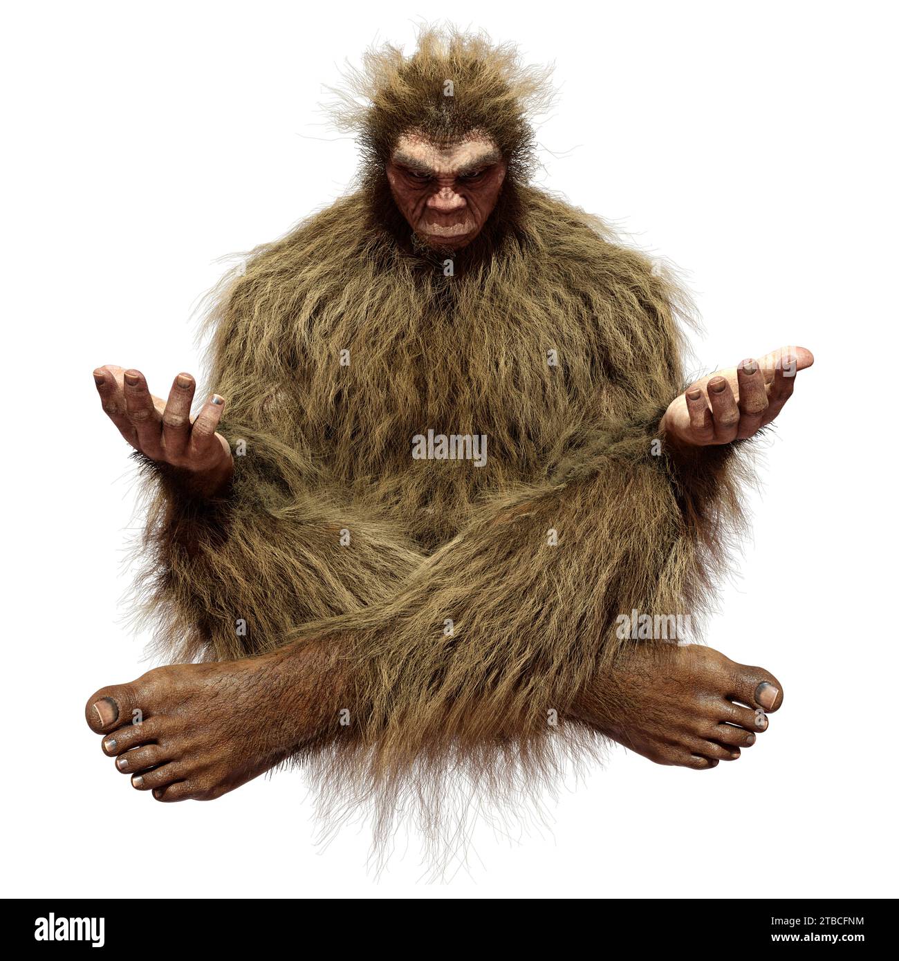3D rendering of a Sasquatch or Bigfoot isolated on white background ...