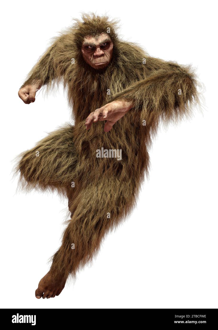 3D rendering of a Sasquatch or Bigfoot isolated on white background ...