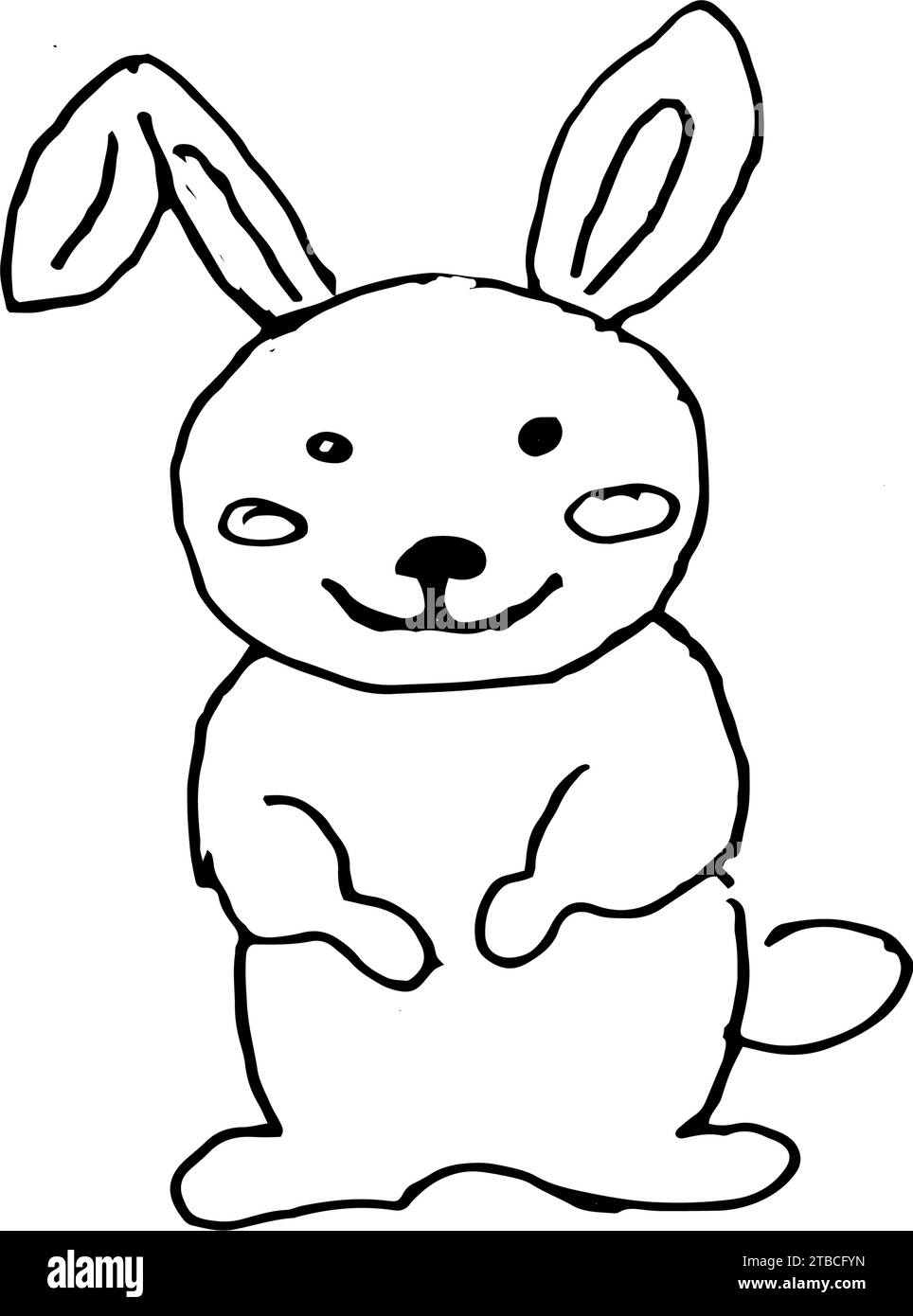 doodle cute bunny portrait, outline sketch Stock Vector Image & Art - Alamy