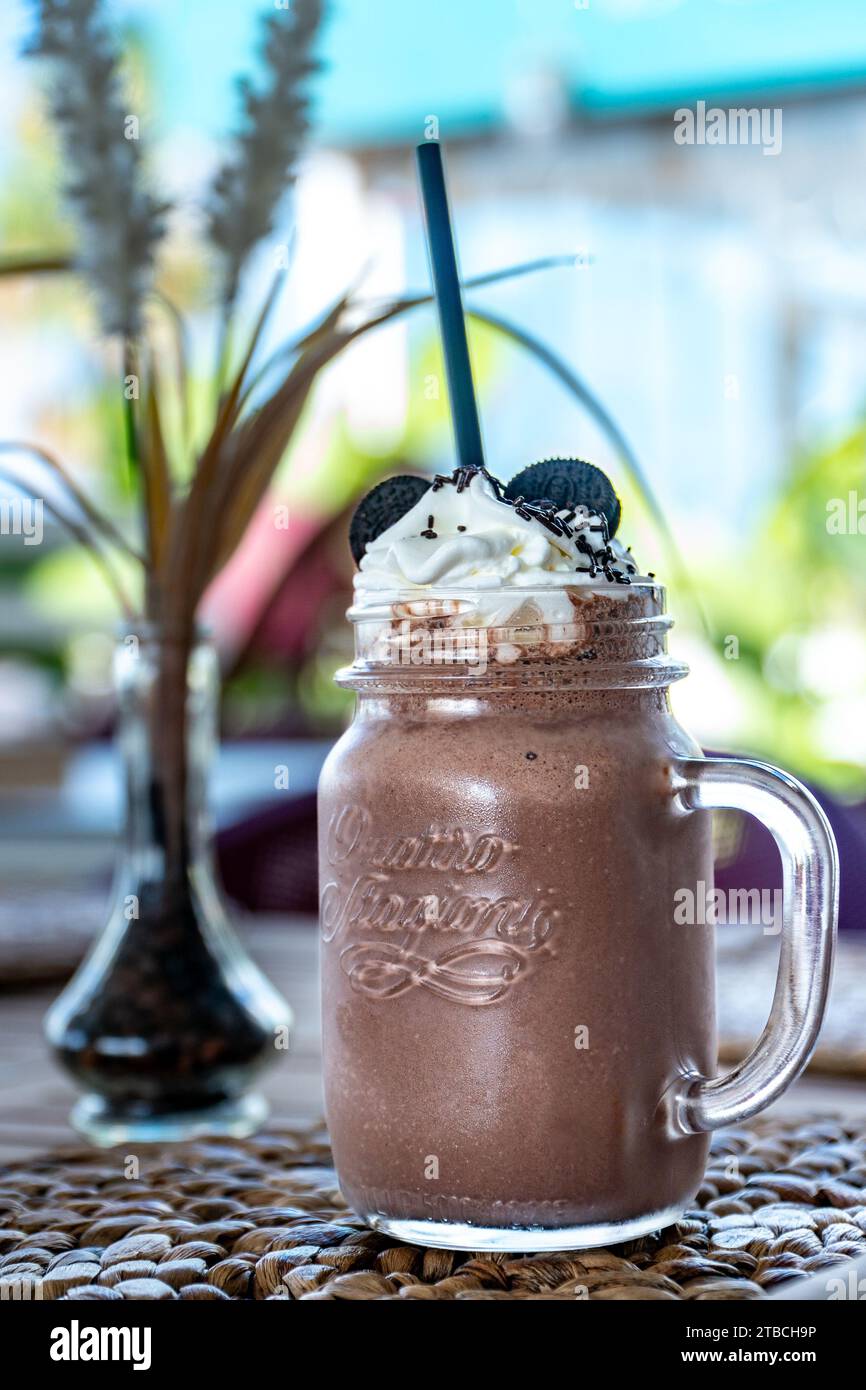 Vanilla milkshake chocolate syrup hi-res stock photography and images ...