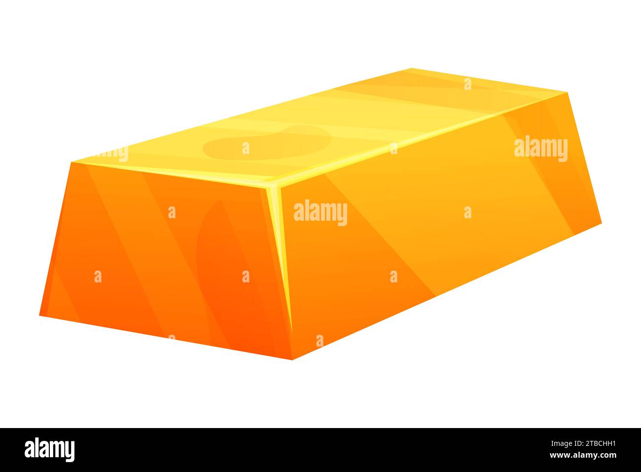 Gold bar brick, shiny treasure in cartoon style game asset isolated on ...