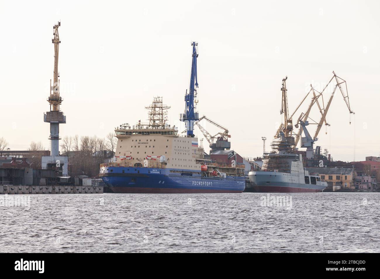 St-Petersburg, Russia - February 21, 2020: Icebreaker Viktor ...