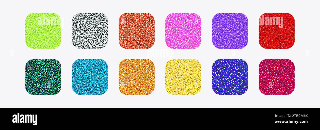 Glitter seamless pattern set, Shiny seamless colorful backgrounds with ...