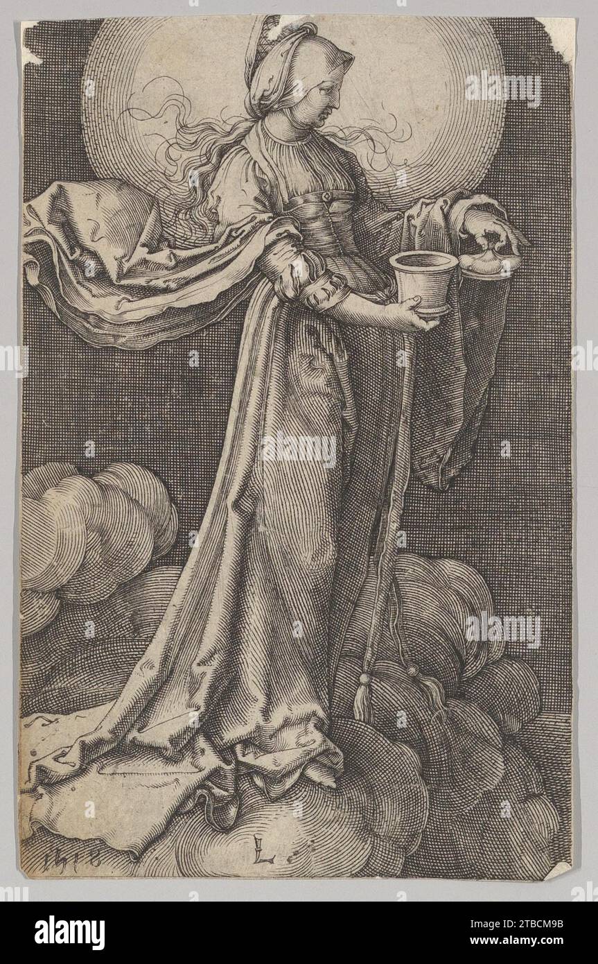 St. Mary Magdalene on the Clouds (reverse copy) 1972 by Lucas van ...