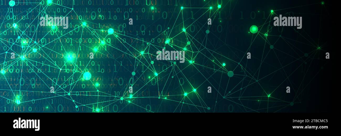 Technology background. Big data concept. Binary computer code. Hand drawn vector illustration ...