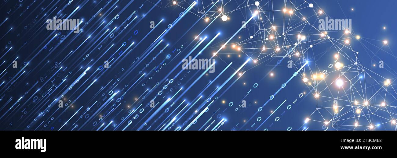 Technology background. Big data concept. Binary computer code. Hand ...