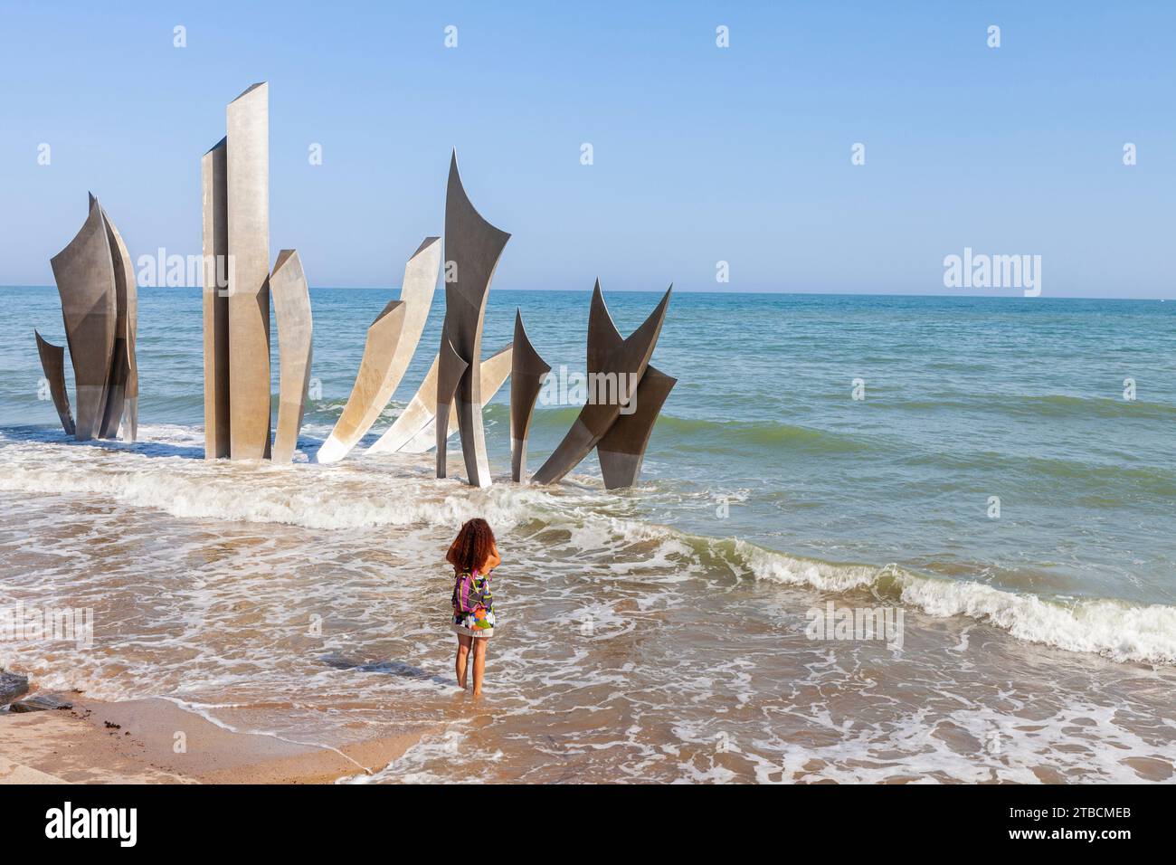 Omaha beach in Vierville-sur-Mer, Calvados, Basse-Normandie, France ...
