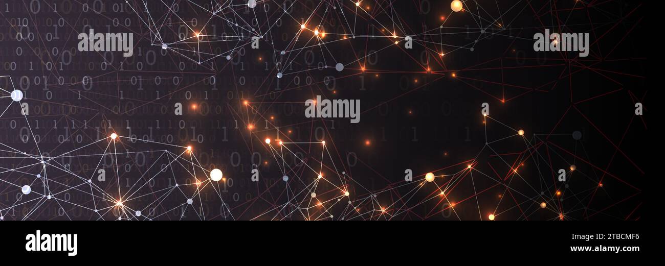 Technology background. Big data concept. Binary computer code. Hand drawn vector illustration ...