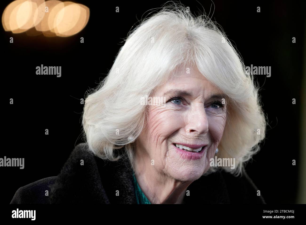 Queen Camilla after she decorated the Christmas tree at Clarence House ...