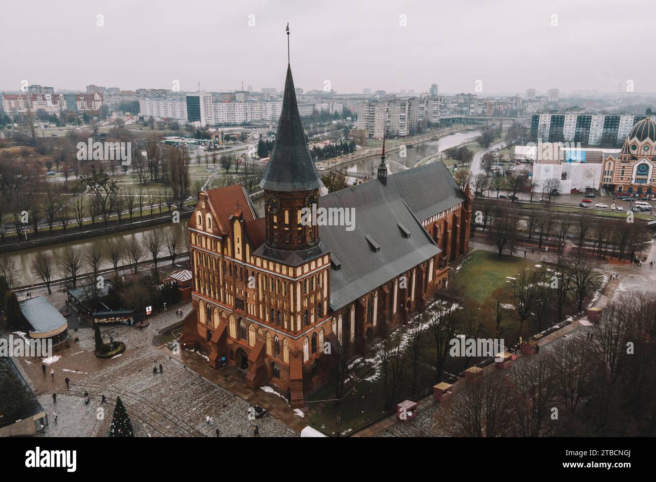 Cathedral in Kaliningrad front view. Medieval architecture of the ...