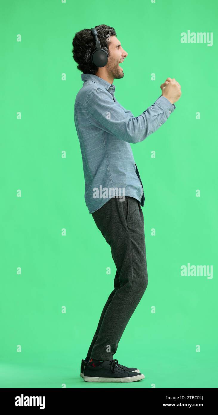 Handsome man headphones dancing hi-res stock photography and images - Alamy