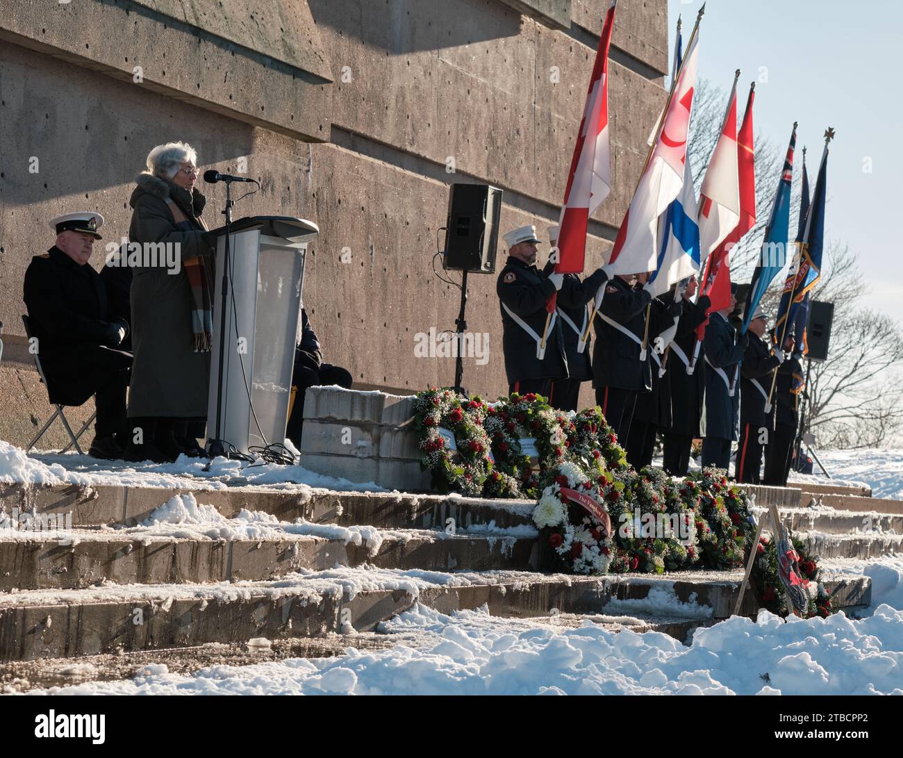 Halifax, Nova Scotia, Canada. December 6th, 2023. A crowd gathers at ...