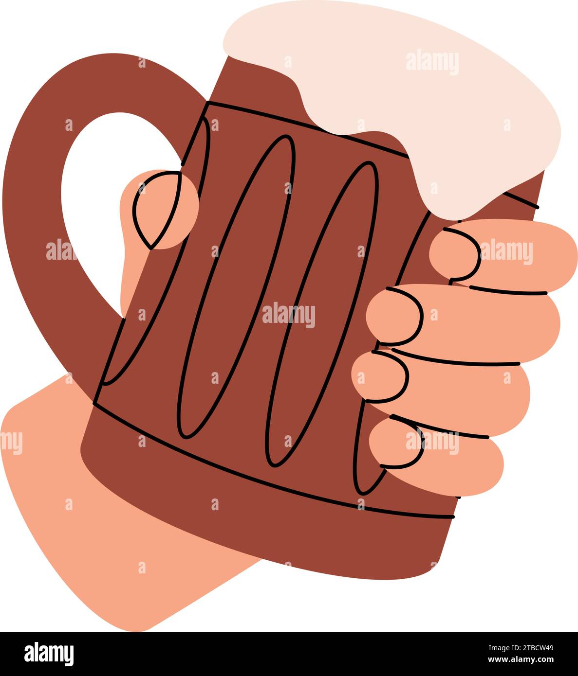 Hand holding a beer mug. Beer pub product. Brewing process, brewery ...