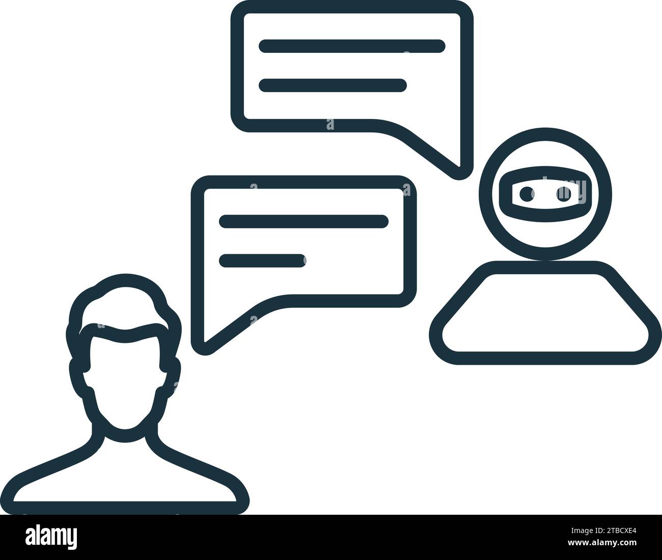 Chatbot integration icon. Monochrome simple sign from app development ... Chatbot integration icon. Monochrome simple sign from app development ...