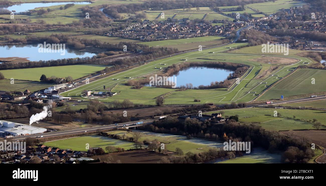 aerial view of Catterick Racecourse from the North Stock Photo - Alamy