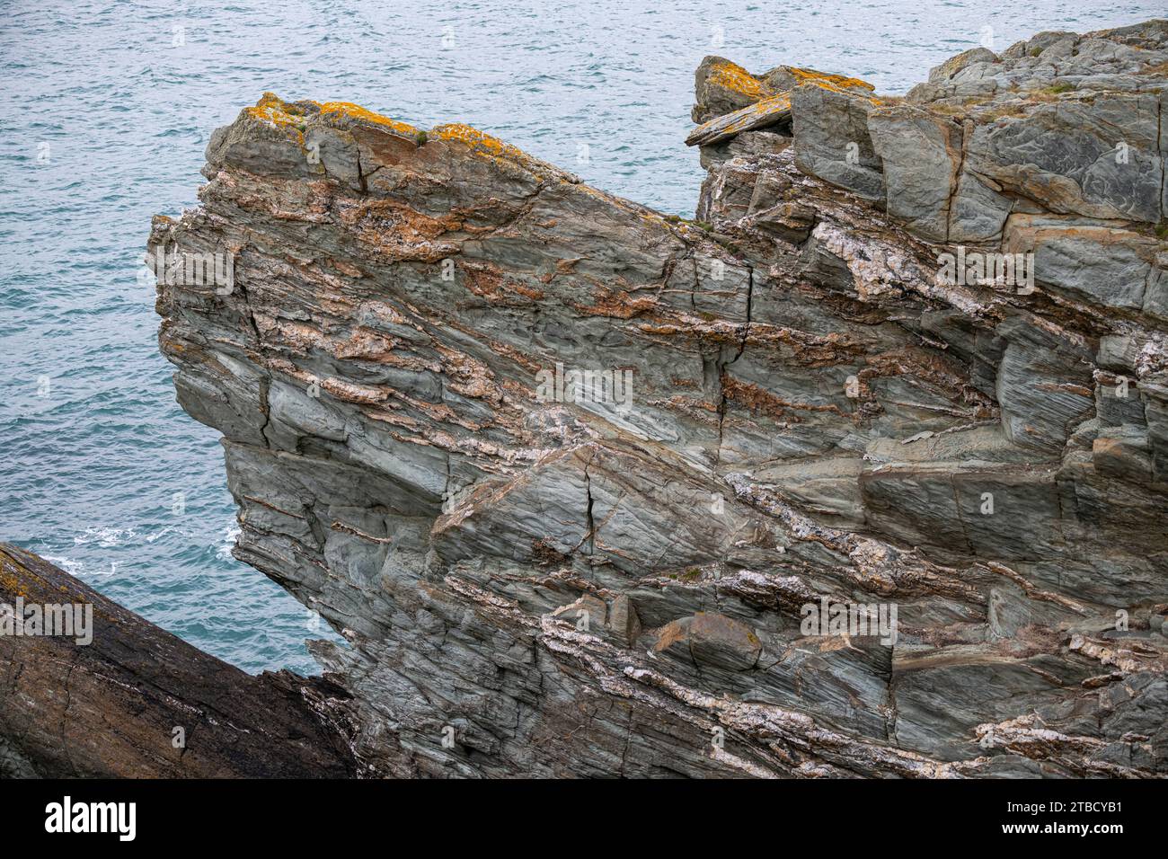 Geological feature at Rhoscolyn Head on the west coast of Ynys Mon ...
