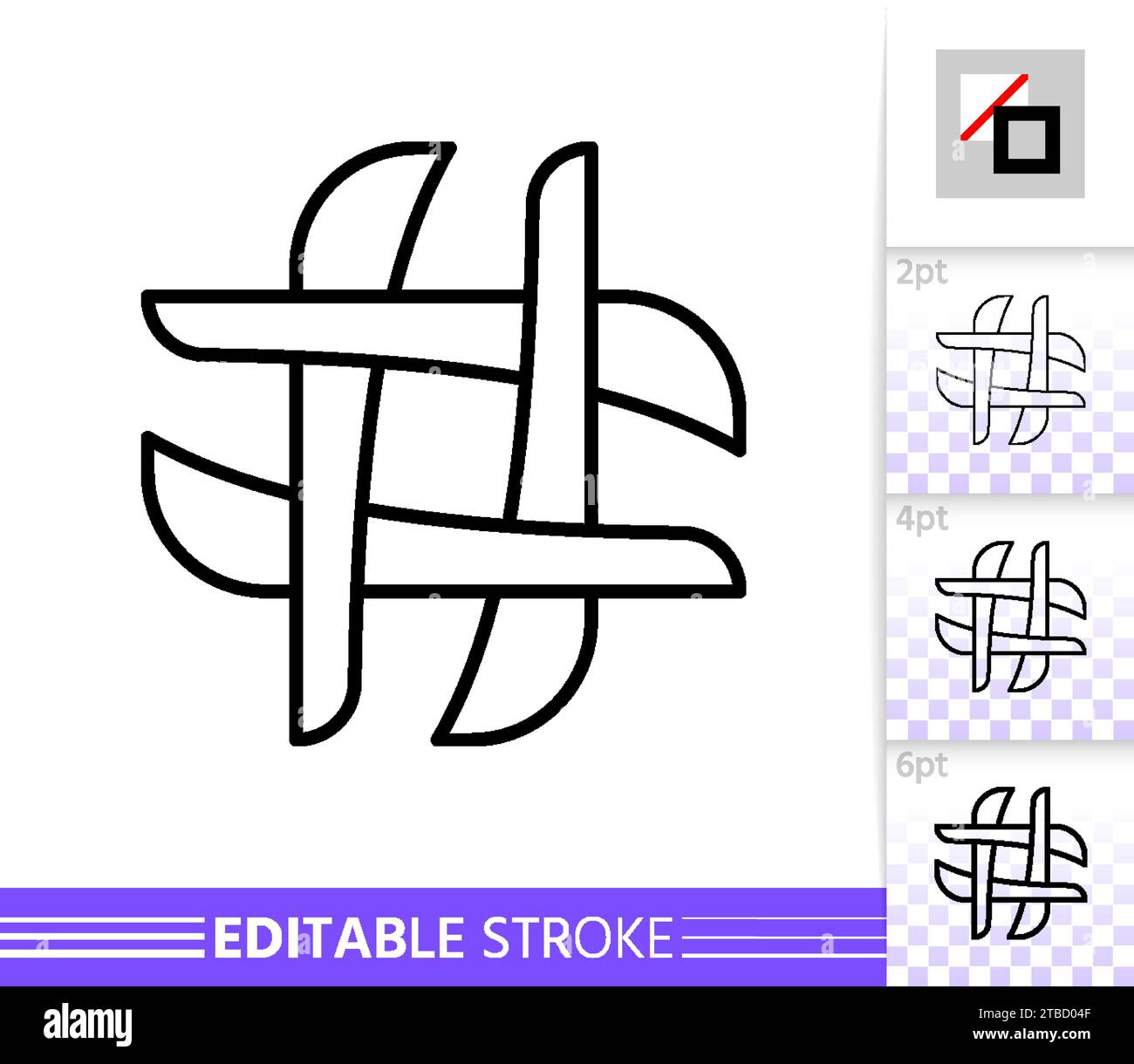 Hashtag single thin line icon. Social Media flat banner. Hash Tag ...