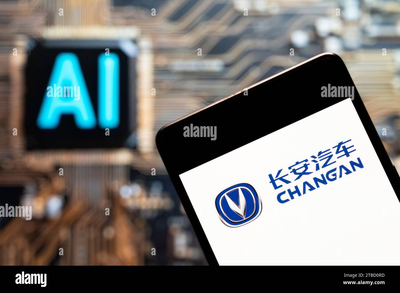 In this photo illustration, the Chinese automobile manufacturer Changan ...