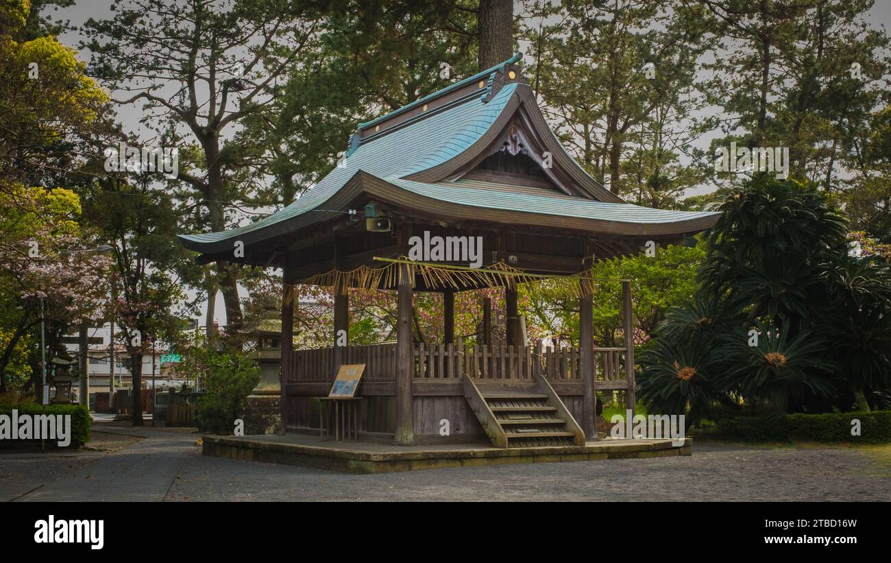 Miho Shrine boasts a sacred dance stage known as a maidono. This stage ...