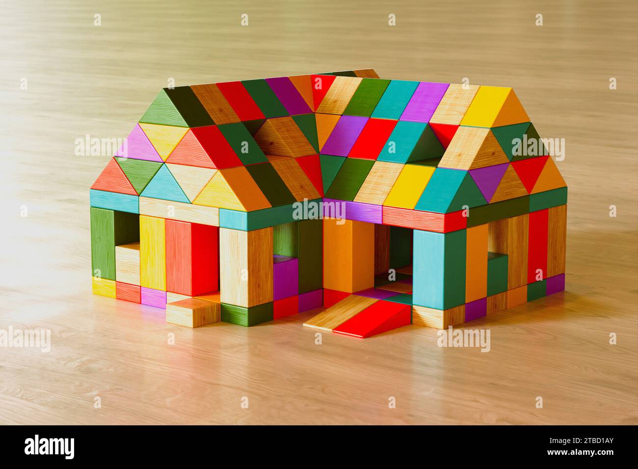 House wooden blocks toy hi-res stock photography and images - Alamy