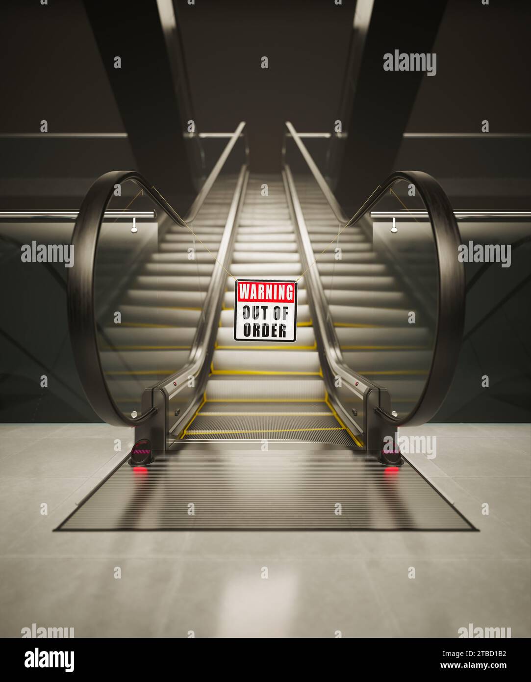 Broken Escalator at a Contemporary Shopping Mall Facility Stock Photo ...