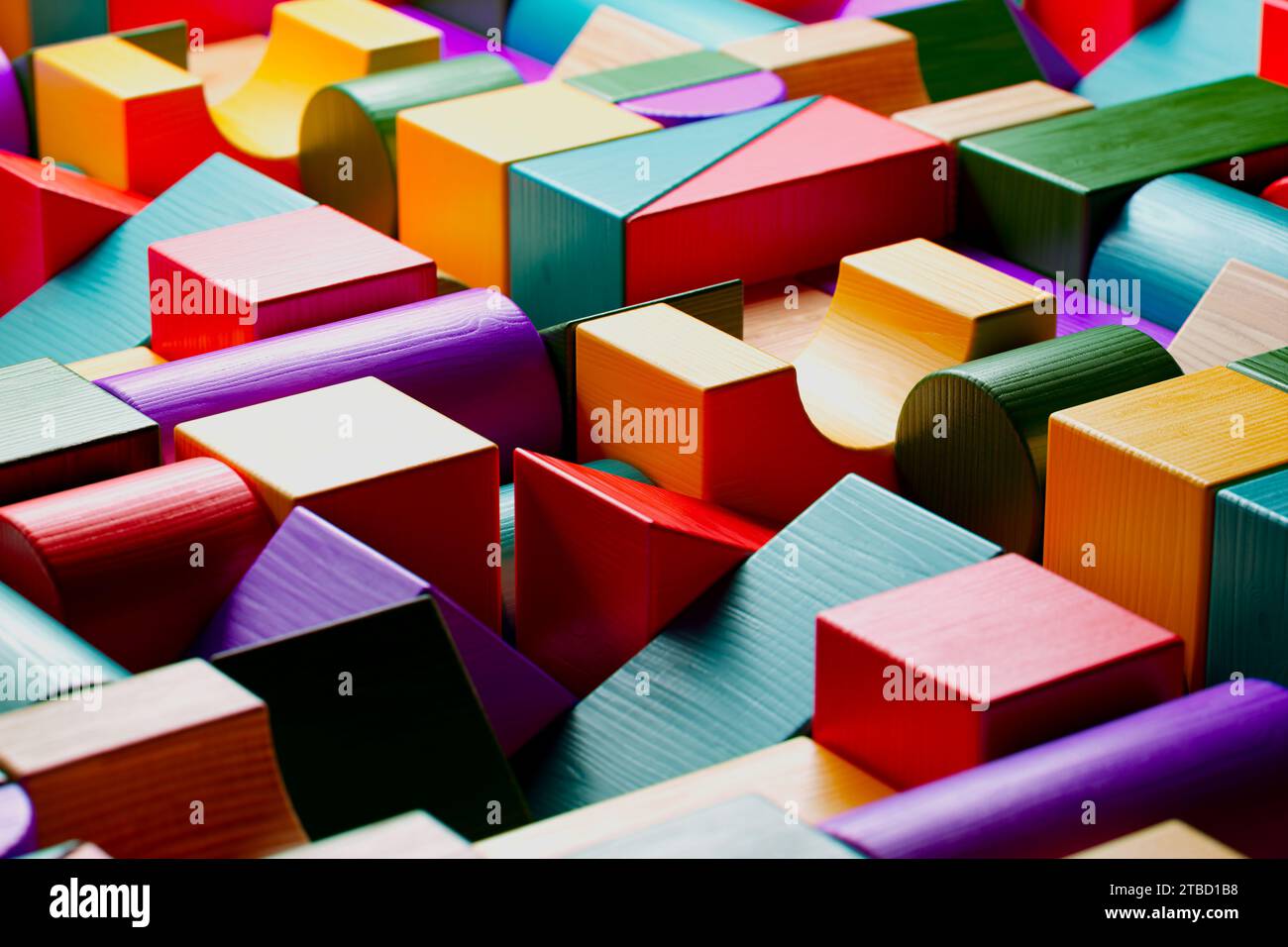 Vibrant Multicolored Wooden Blocks Pattern for Creative Backgrounds ...
