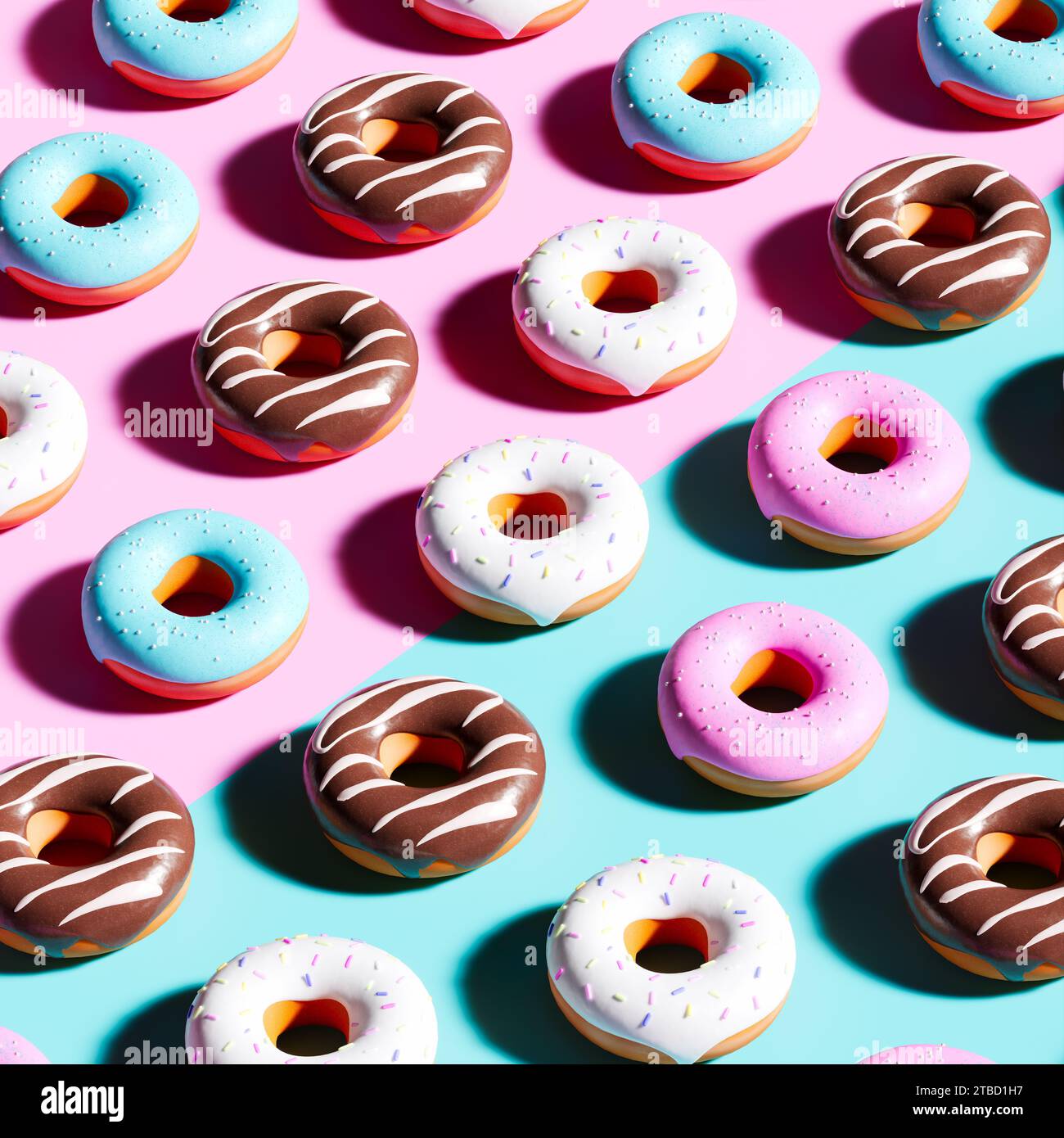 Delectable Array of Sprinkled Donuts with Vibrant Frostings and ...