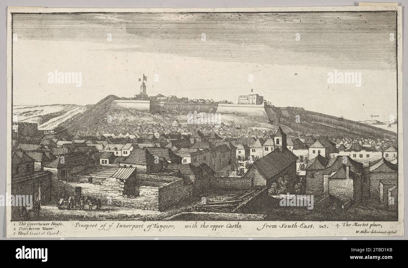 Prospect of the inner part of Tangier, with the upper Castle, from ...