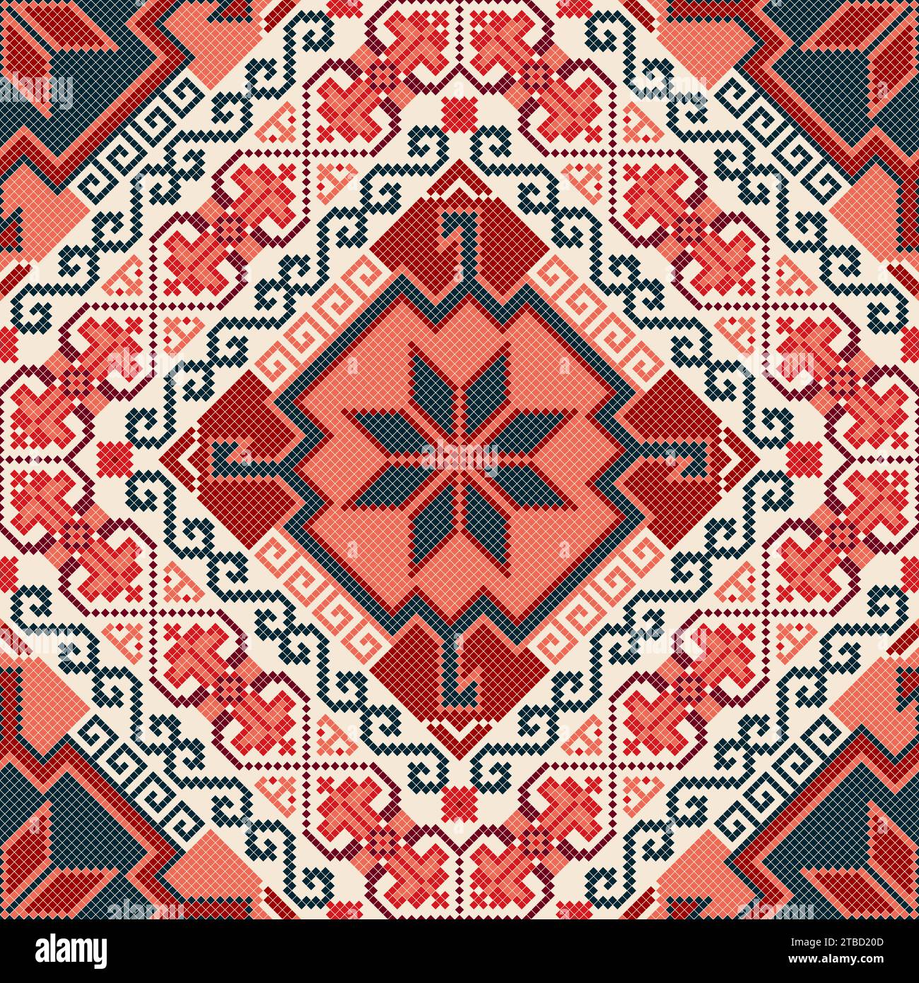 Traditional Georgian folk art embroidery vector pattern Stock Vector ...
