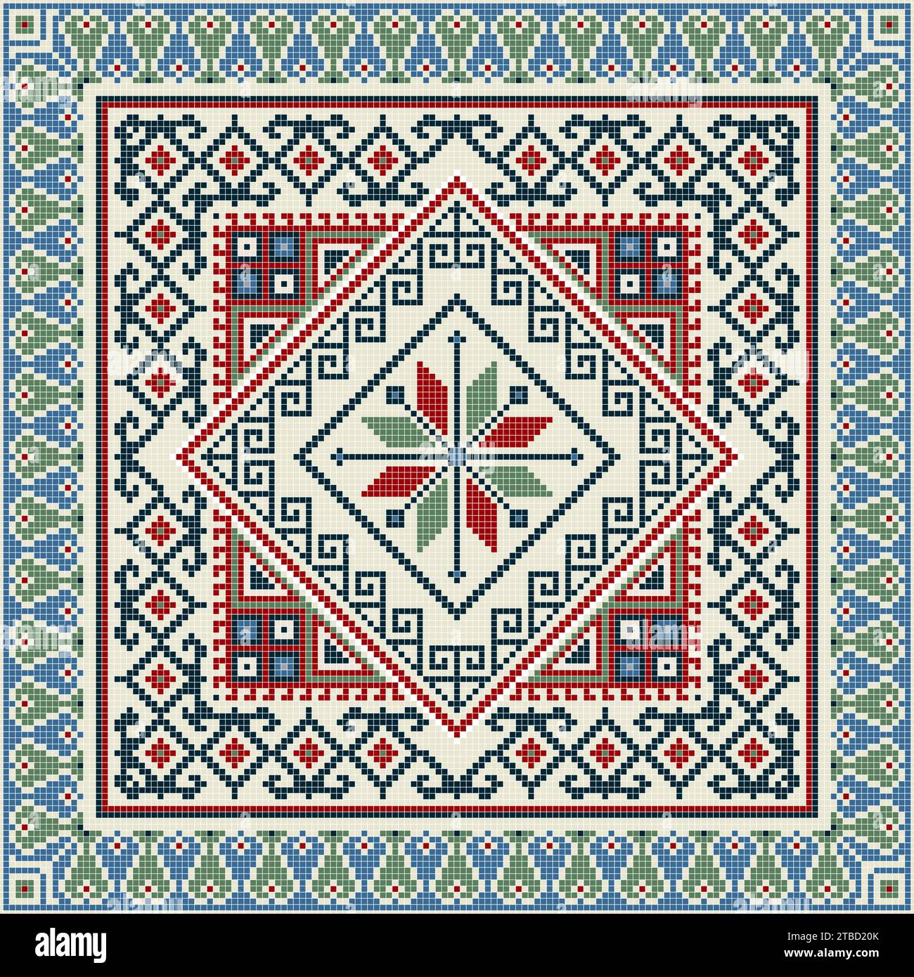 Traditional Georgian folk art embroidery vector pattern Stock Vector ...
