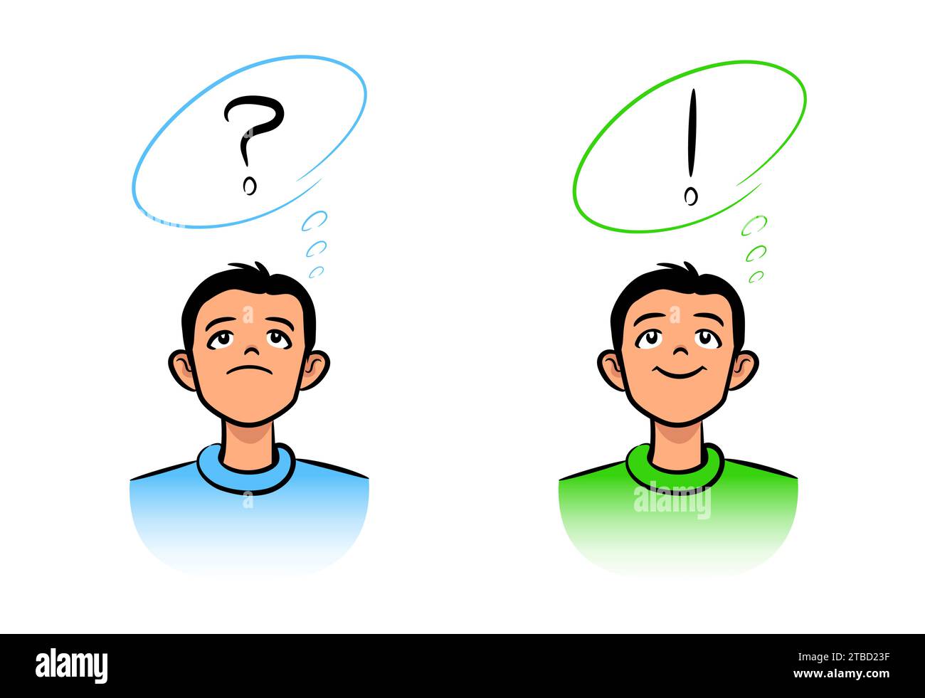 Cartoon boy with question hi-res stock photography and images - Alamy