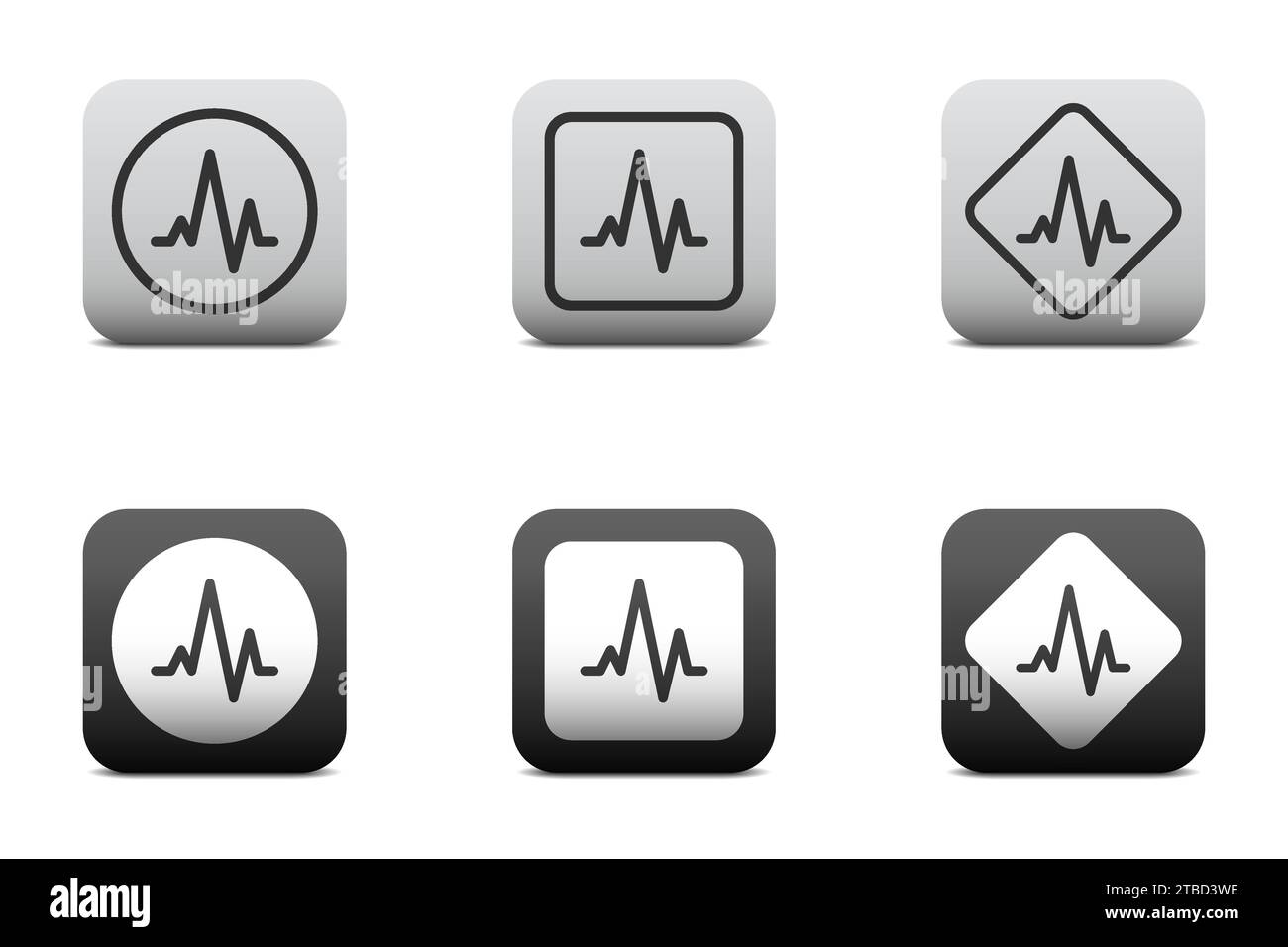 Heartbeat icon set. Pulse icon. Vector illustration Stock Vector Image ...