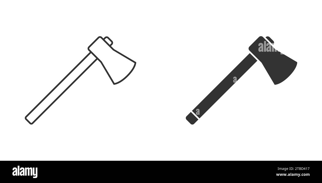 Axe icon flat and linear. Ax line and solid icon. Vector illustration ...