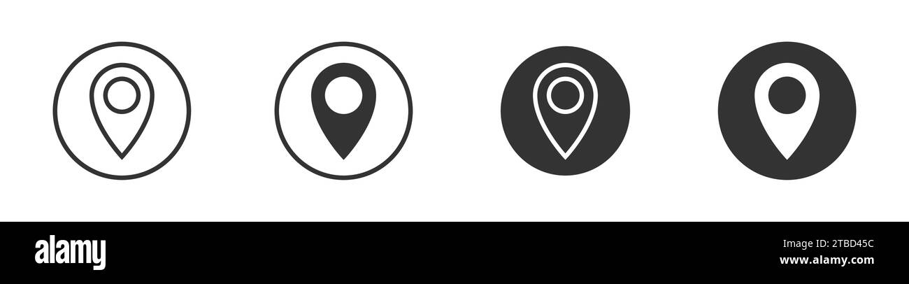 Pin point icon. Positioning on the map. Vector illustration Stock ...