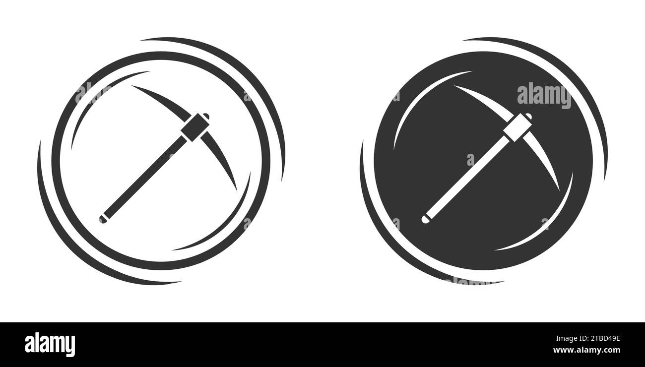 Pickaxe mining tool icon.Pick axe sign. Vector illustration Stock ...