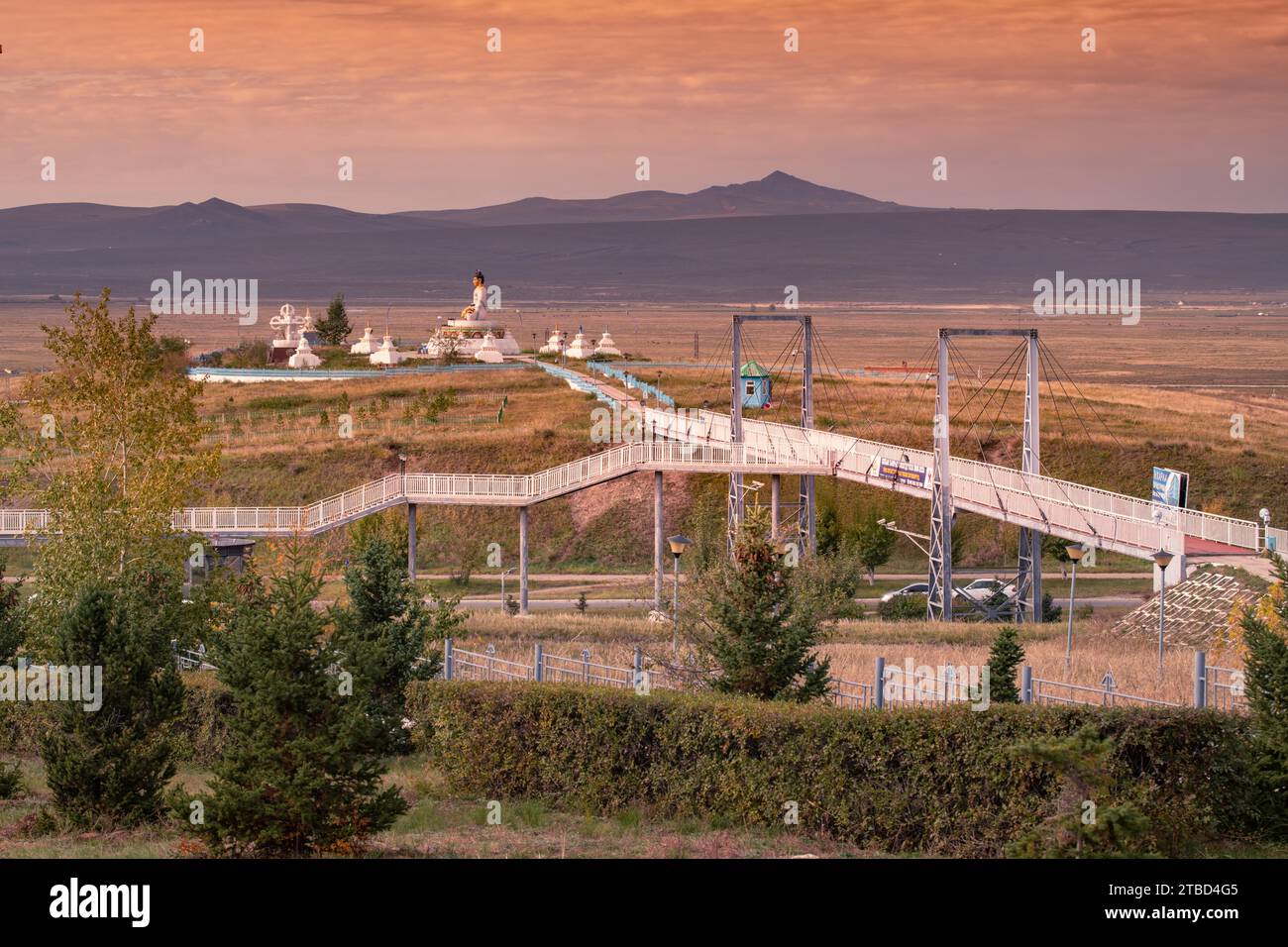 Main bridge of the city of Darkhan, Darkhan Province, Mongolia Stock Photo - Alamy