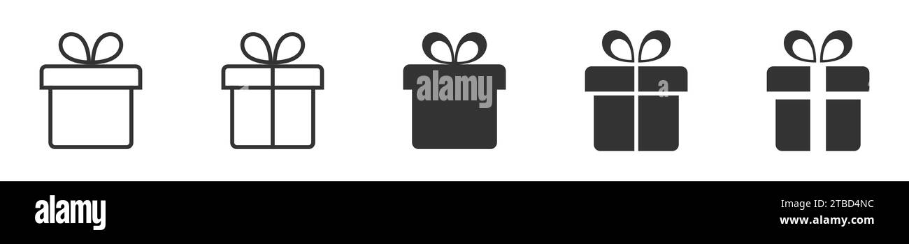 Gift icon set. Present symbol. Vector illustration Stock Vector Image ...