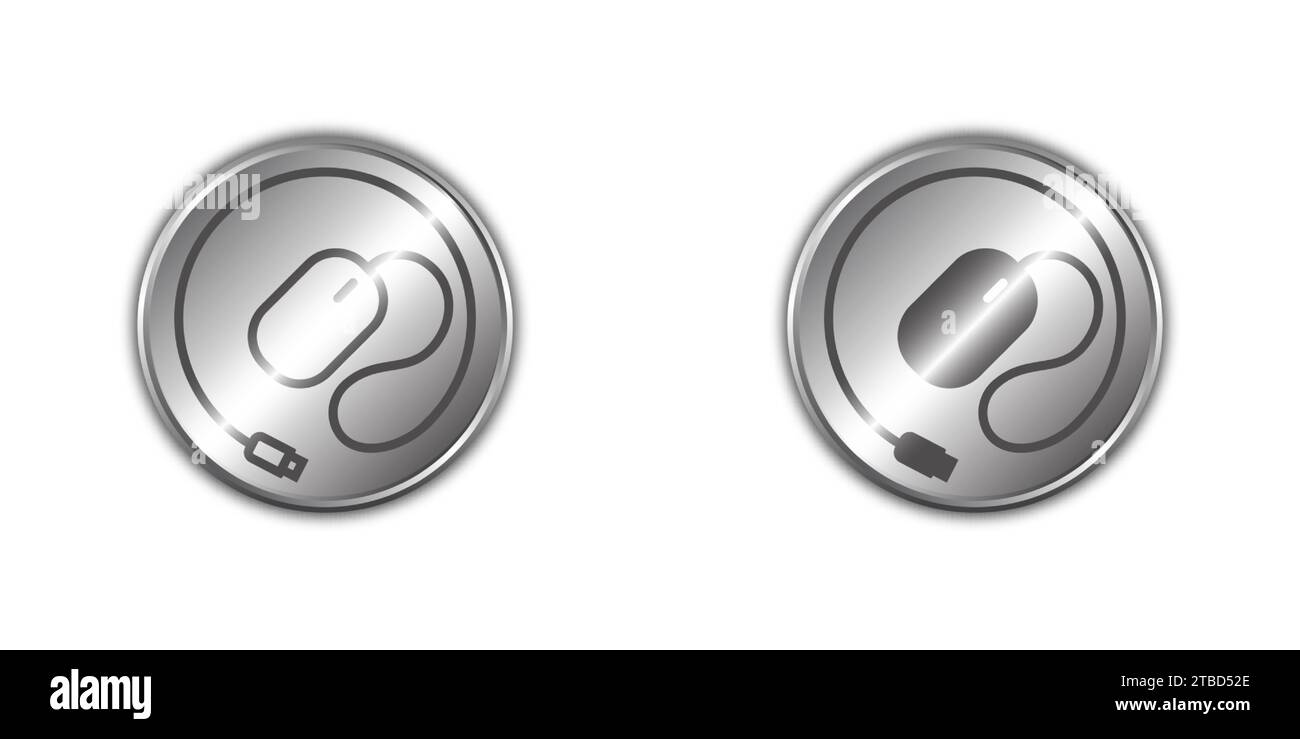 Mouse icon in trendy flat and linear style. Vector illustration Stock ...