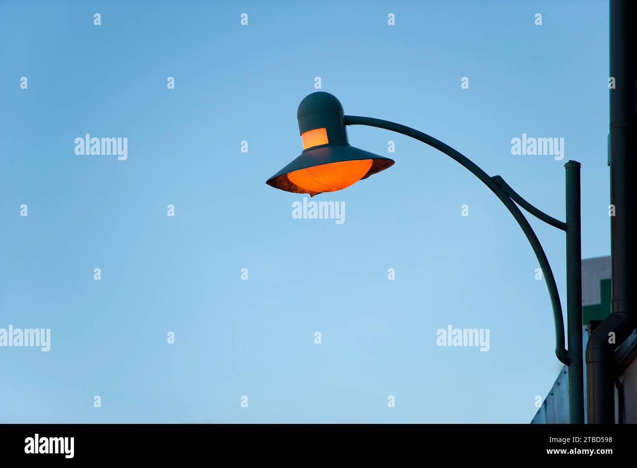 Luminous old street lamp, lantern, orange, light, lighting, historical ...