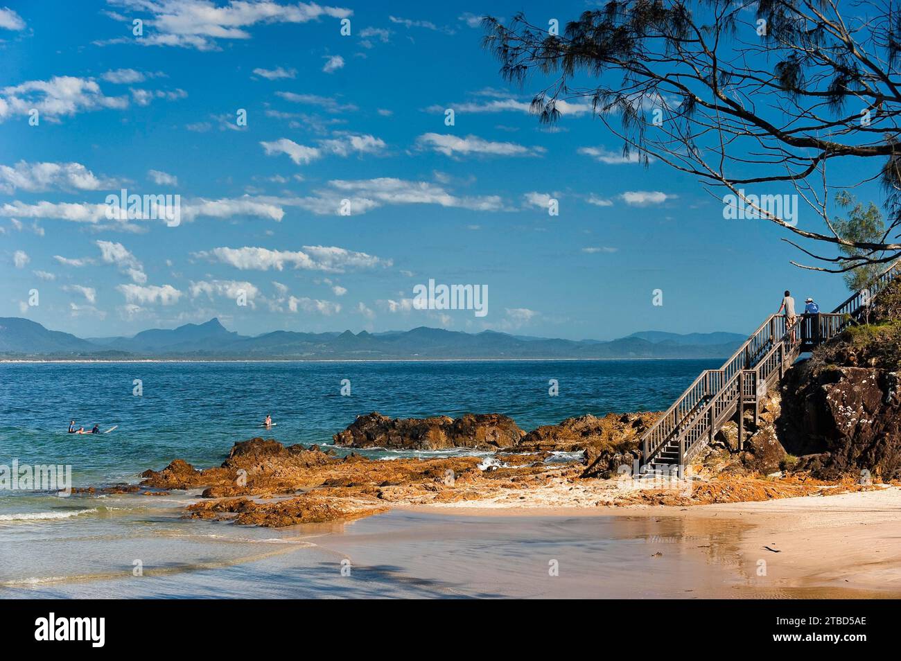 Stairs and viewpoint, travel, holiday, sea, beach, Pacific, ocean, on ...