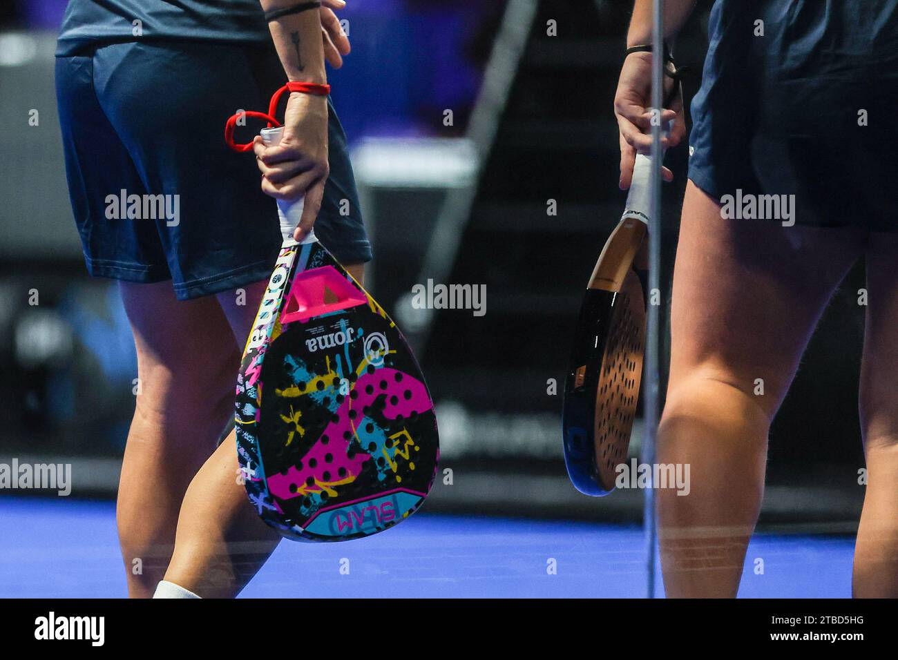 Milan, Italy. 06th Dec, 2023. Padel racket detail during Milano ...