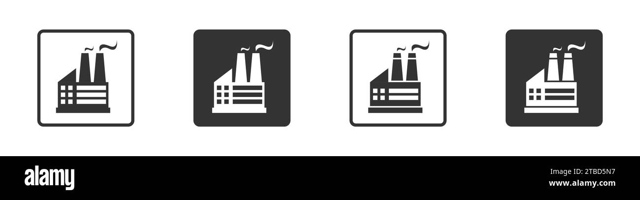 Factory Icon. Industrial buildings pictograms. Vector illustration ...