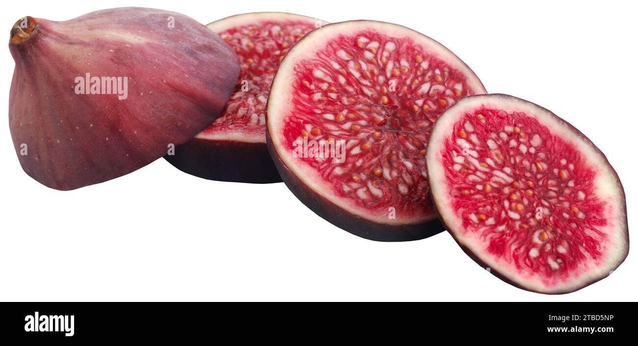 Fresh organic common fig sliced and whole Stock Photo - Alamy