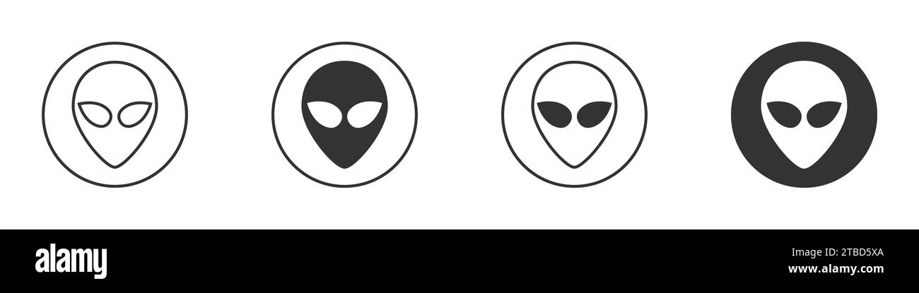 Extraterrestrial alien face or head symbol. Vector illustration Stock ...