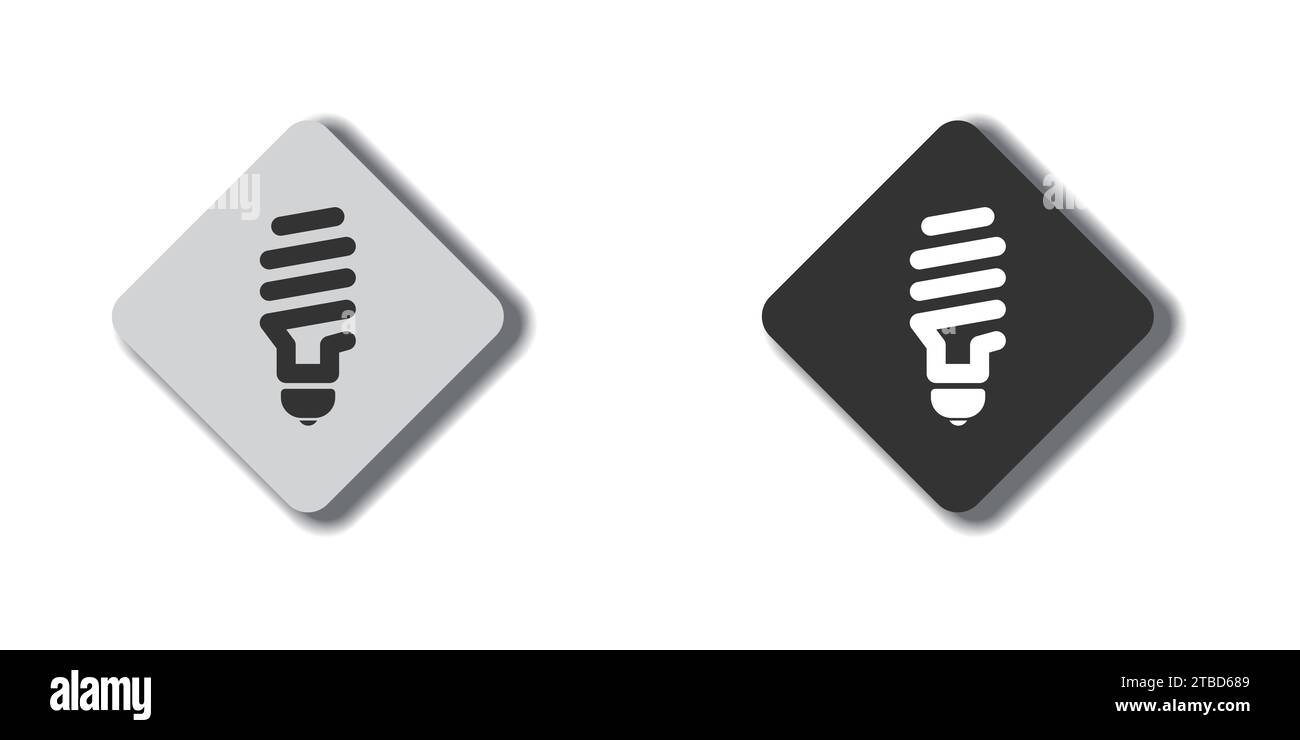 Energy saving fluorescent light bulb icon. Flat vector illustration ...