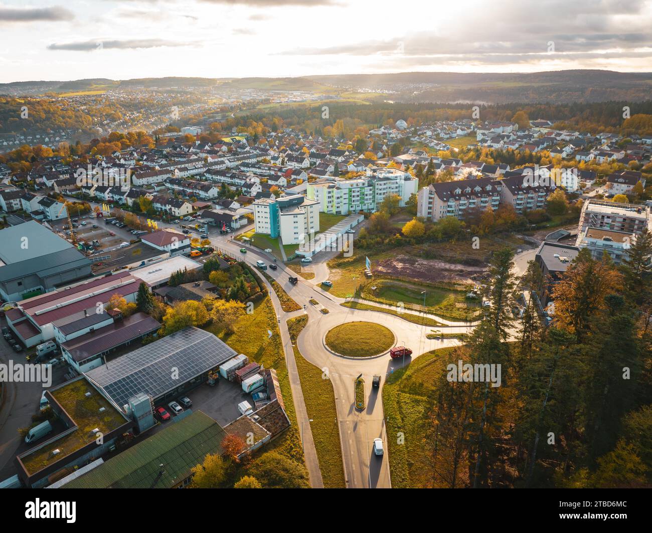 Aerial photo of roundabout hi-res stock photography and images - Alamy