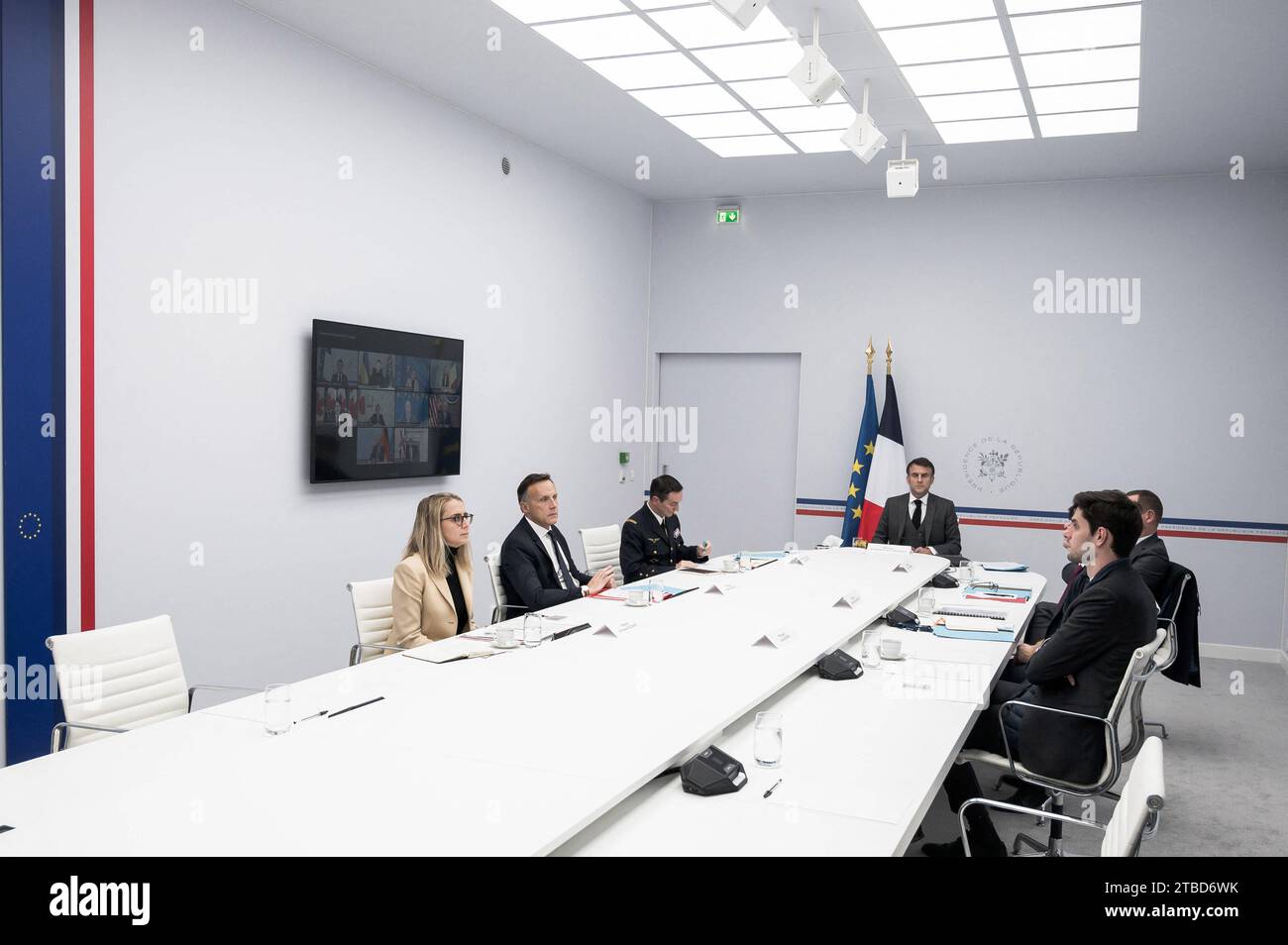 Paris, France. 06th Dec, 2023. French President Emmanuel Macron takes ...