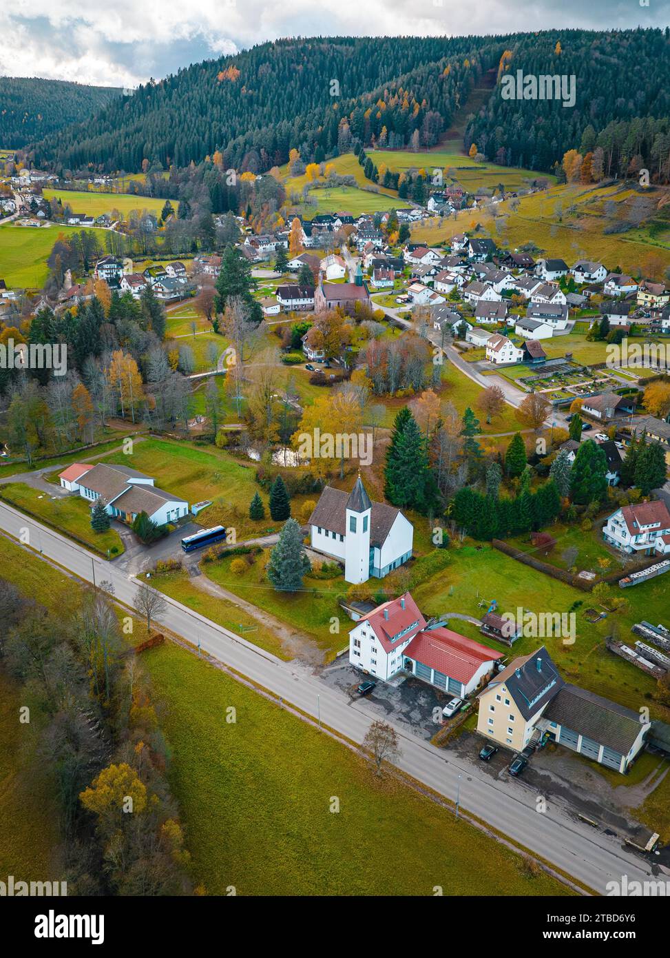 Small village in the Black Forest, Enzkloesterle, Germany Stock Photo ...